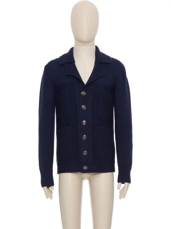 Valentino Garavani Button-up Long-sleeved Cardigan With Lapel - Black