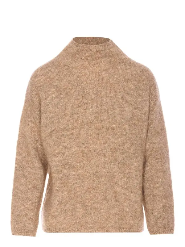 Max Mara Taro High Neck Long Sleeve Knitted Jumper - Nude
