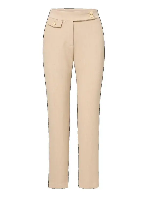 Veronica Beard Renzo Slim-leg Cropped Trousers - Nude