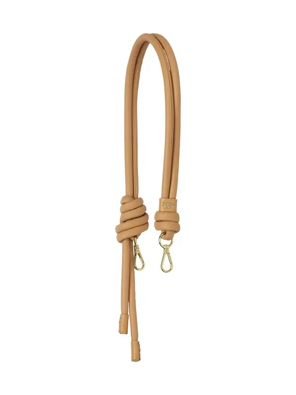 Fendi Leather Shoulder Strap - Beige