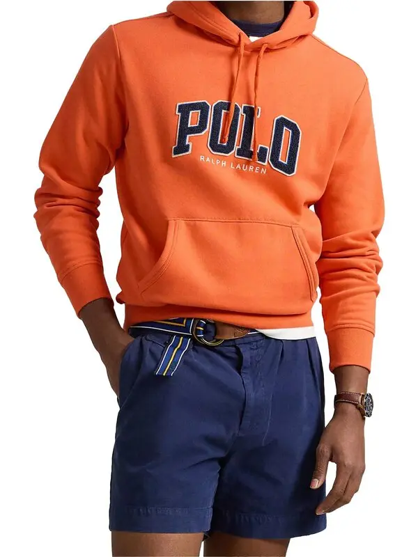 Polo Ralph Lauren Logo-flocked Drawstring Hoodie - Orange