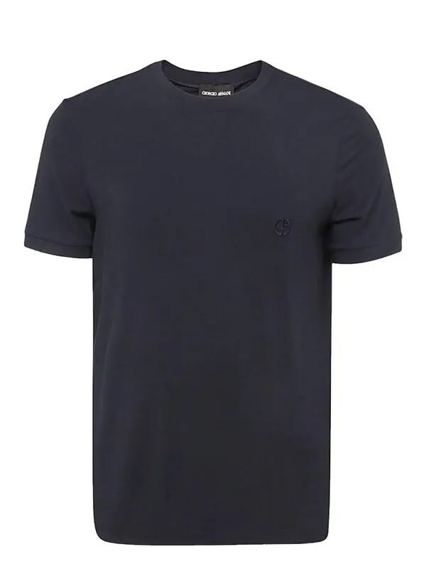 Giorgio Armani Logo Crew-neck T-shirt - Black
