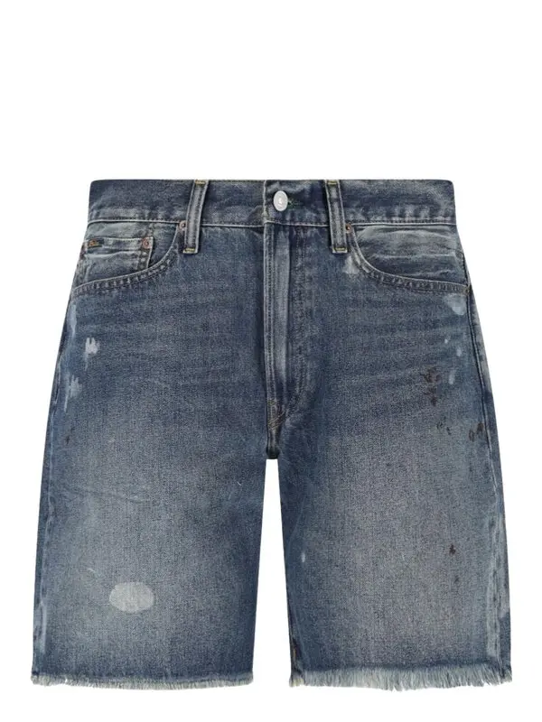 Polo Ralph Lauren Paint Splatter Detailed Denim Shorts - Gray