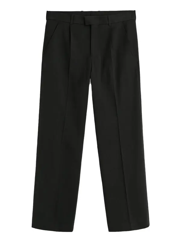 Our Legacy Pleated Tailored Trousers Slight Bootcut - Black Worsted Wool