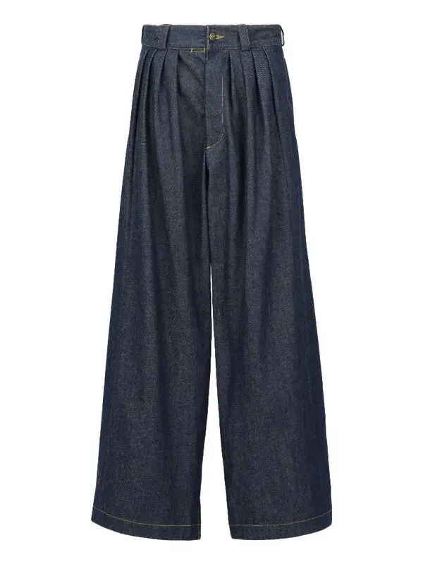 MAISON MARGIELA Wide-leg Pleated Jeans - Blue