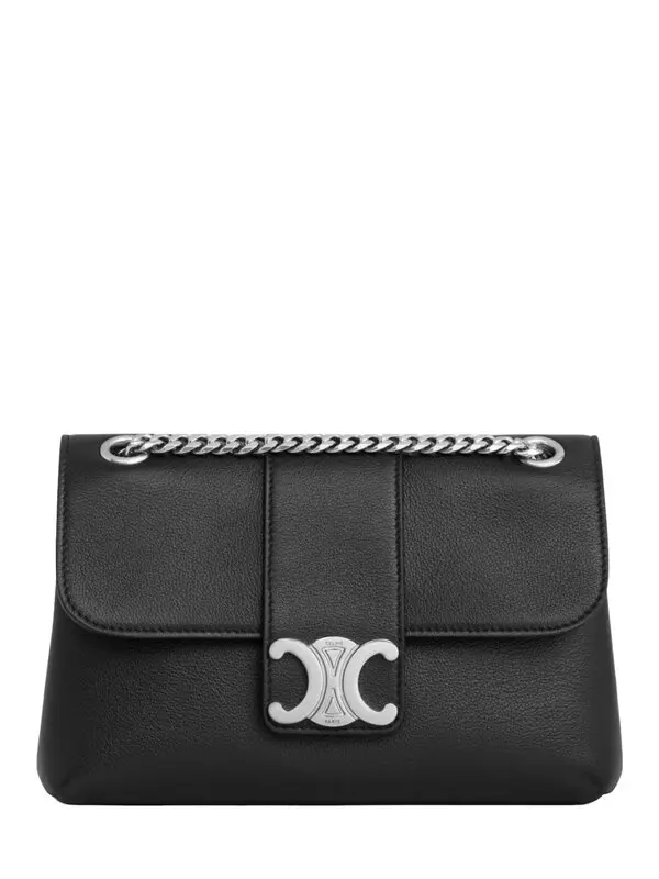 Celine Teen Victoire Bag In Supple Calfskin - Black