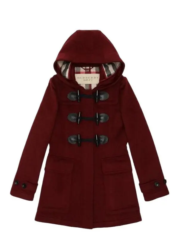 Burberry Hooded Overcoat With Horn Buckle Detailing - No