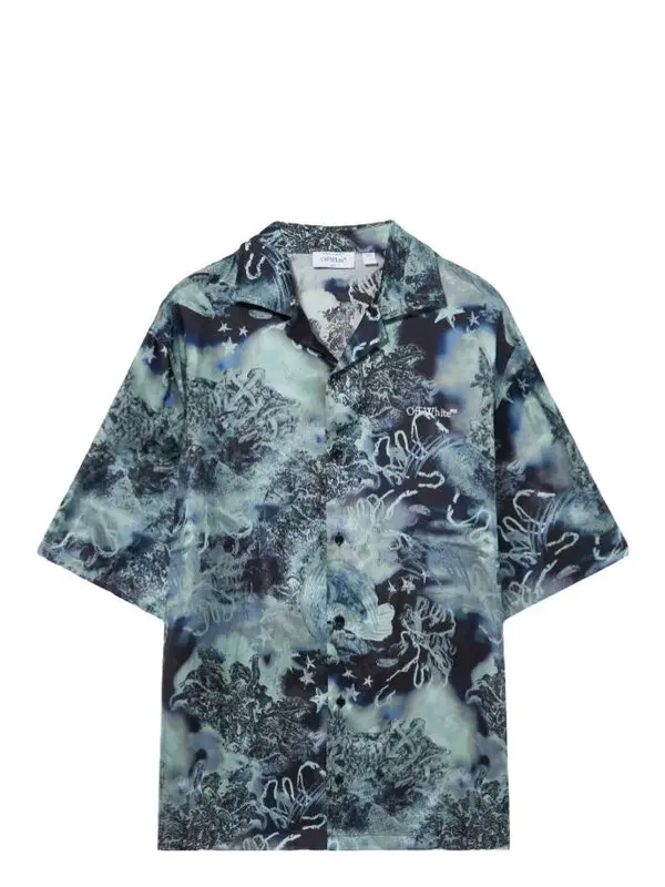 Off-White Printed Bowling Shirt - Blue