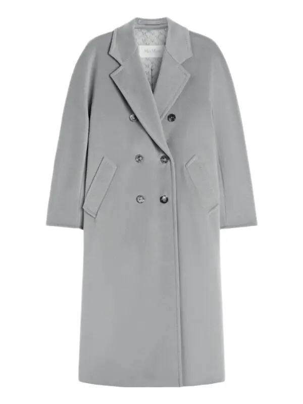 Max Mara Double-breasted Belted Coat - Light Gray