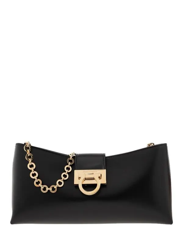 FERRAGAMO Trifolio Shoulder Bag - Black