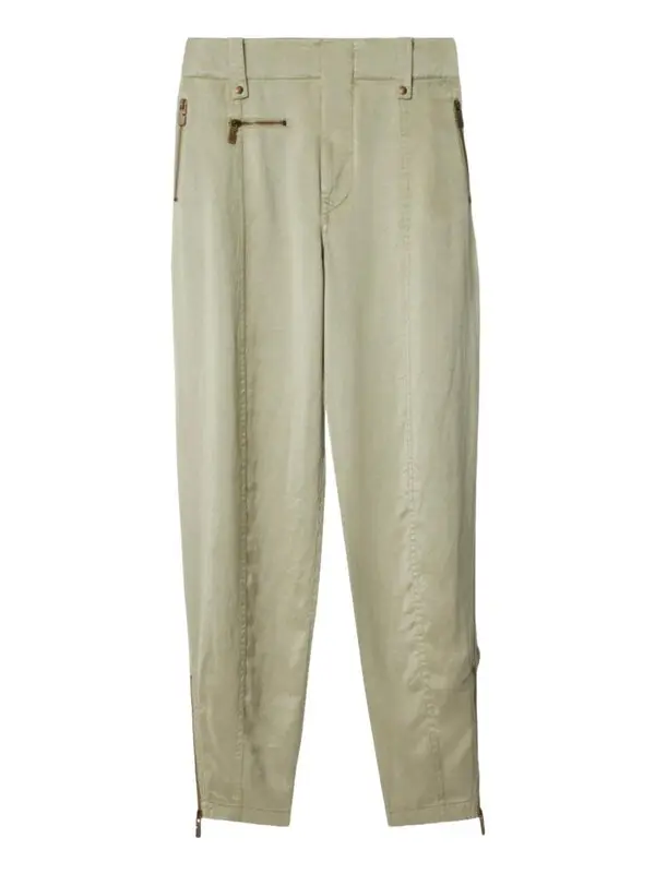Burberry Tapered-leg Zip Detailed Trousers - Skylark