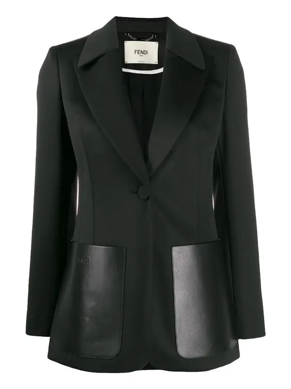 Fendi Ff Motif Stripe Blazer - Black