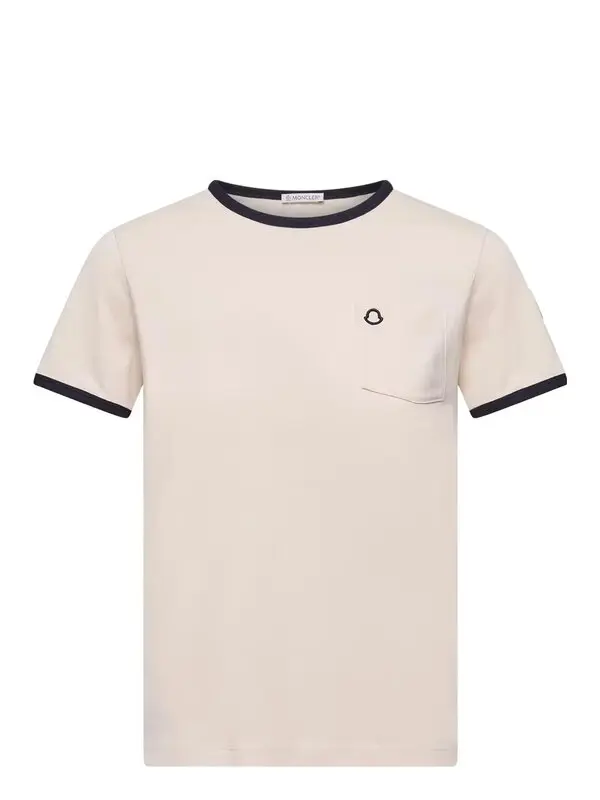 Moncler Logo Embroidered Crewneck T-shirt - Pink