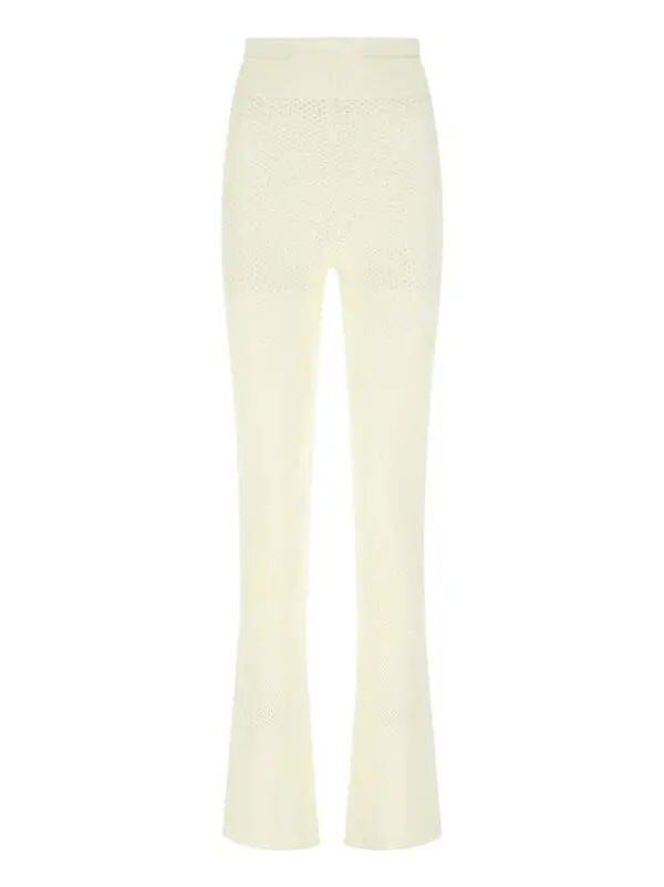 ANDREĀDAMO High-waisted Flared Knit Pants - White