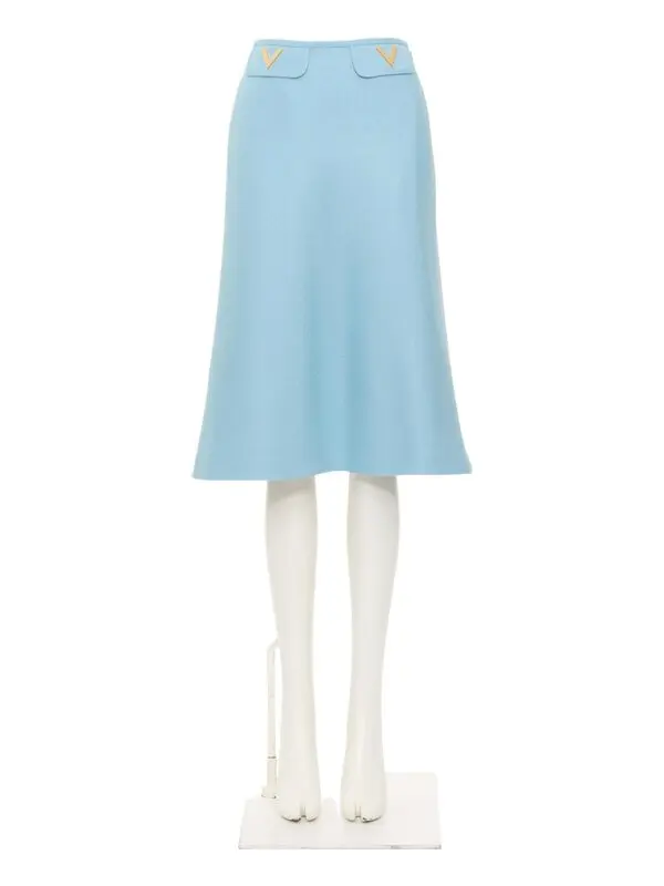 Valentino Garavani Logo Detail Skirt - Blue