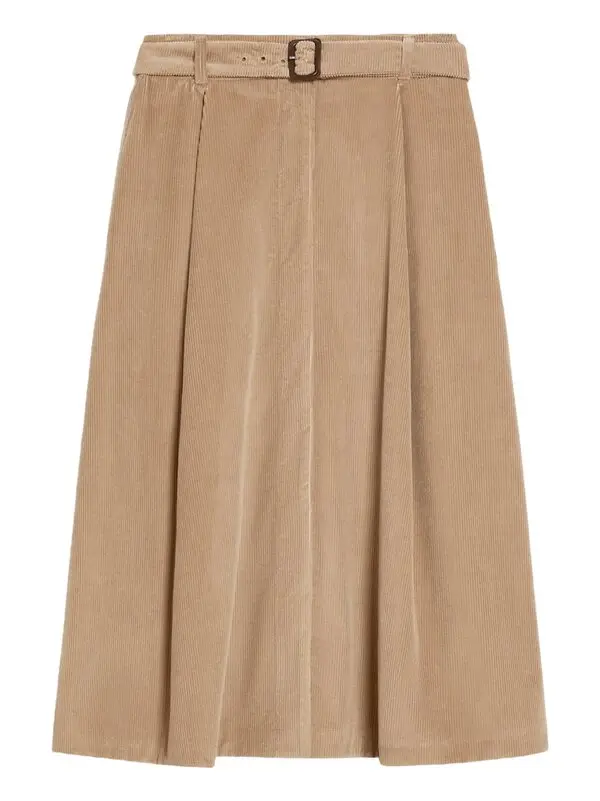 Max Mara Corduroy Trumpet Skirt - Sand-colored