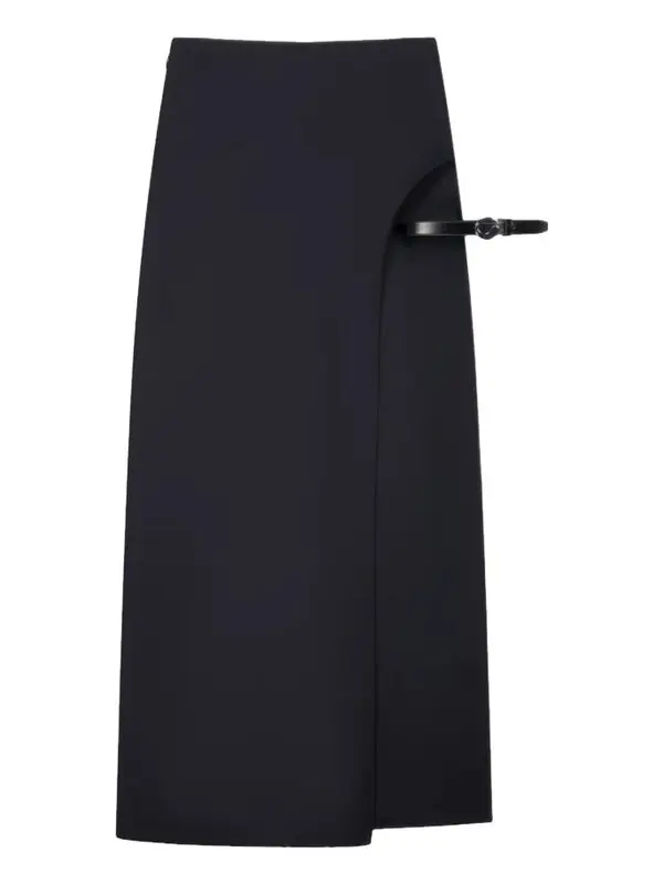 Coperni Self-tie Belt Skirt With Logo Hardware - Black