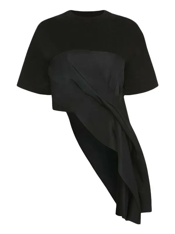 Alexander McQueen Asymmetrical Ruched T-shirt - Black