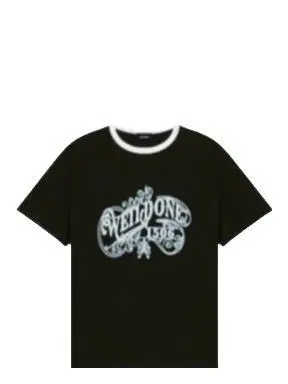 We11Done Retro Logo Crew Neck T-shirt - Black