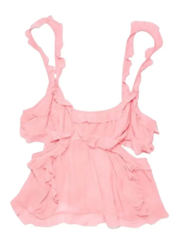Acne Studios Ruffled Tank Top - Rose Pink