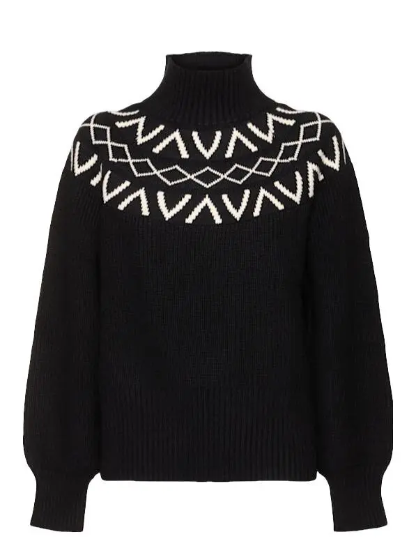 Varley Marcie Fairisle Yoke Knit Sweater - Black