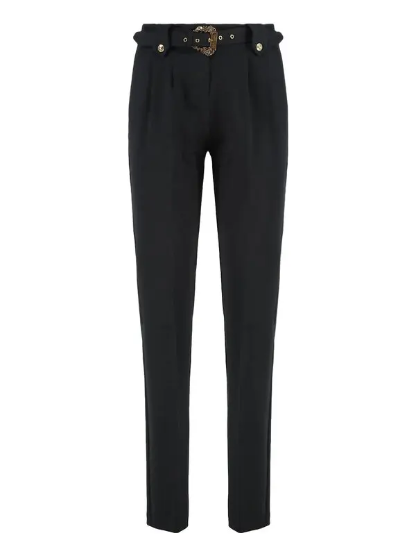 Versace Belted High Waisted Tailored Trousers - Black