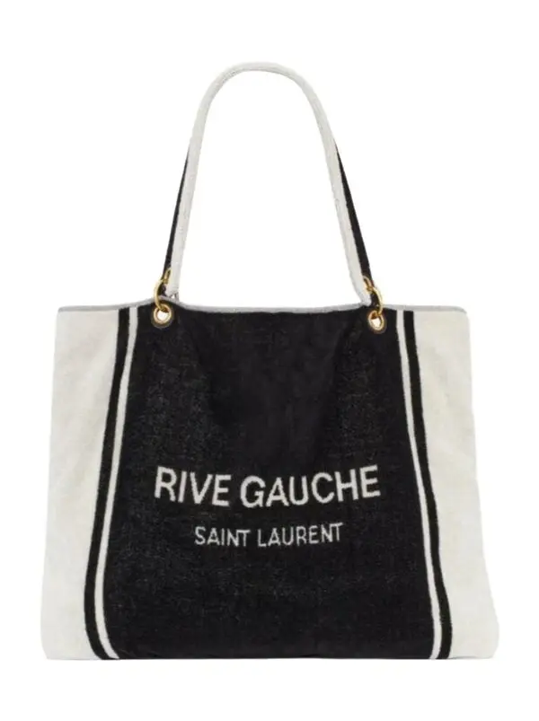 Saint Laurent Rive Gauche Towel Tote Bag - Black