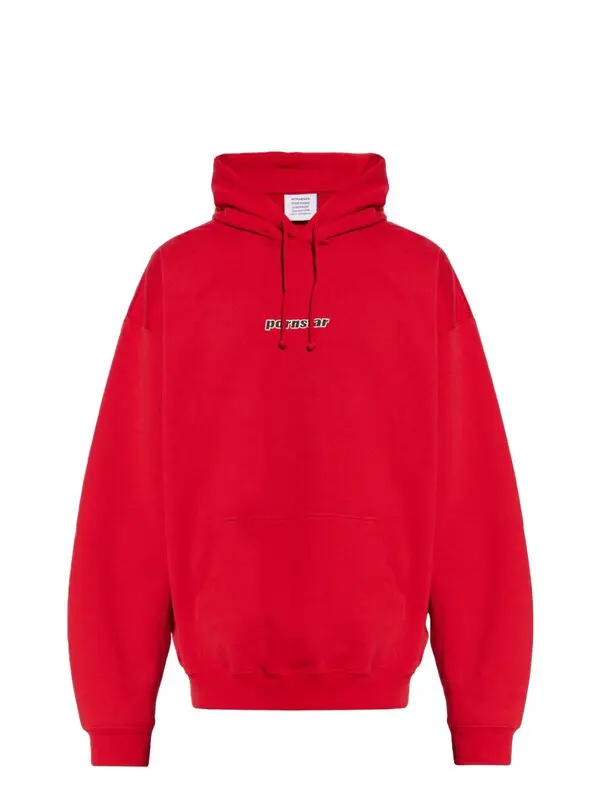 Vetements Long-sleeved Hooded Sweatshirt With Logo - Red