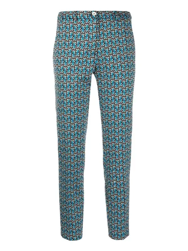 Seventy All-over Print Straight-leg Trousers - Blue