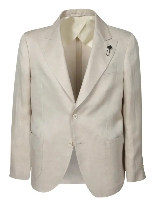 LARDINI Single-breasted Tailored Blazer - Beige