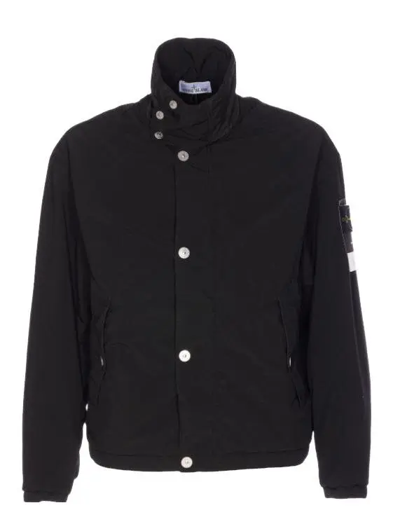 Stone Island Logo Patch Elasticated Hem Jacket - Black