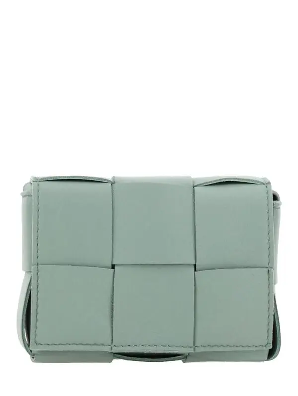 Bottega Veneta Mini Cassette Shoulder Bag - Sage Green