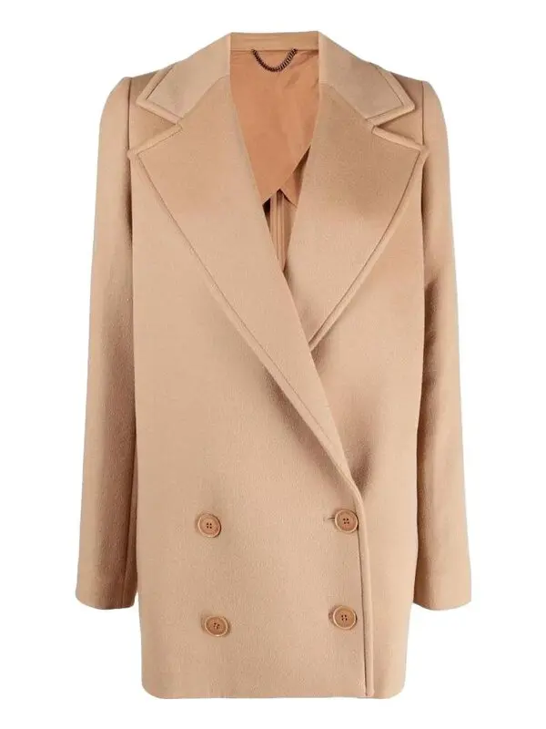 Stella McCartney Double-breasted Oversized Coat - Light Brown