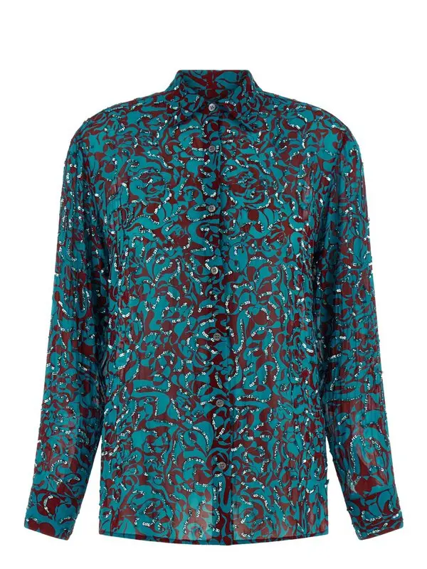 Dries Van Noten Printed Long-sleeved Shirt - Green