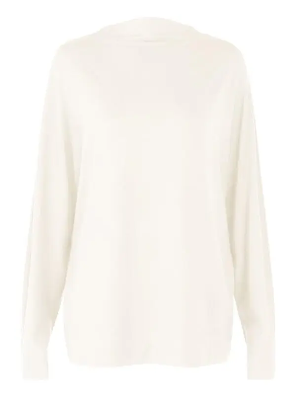 Issey Miyake Long Sleeve Sweater With Batwing Sleeves - Frosty White