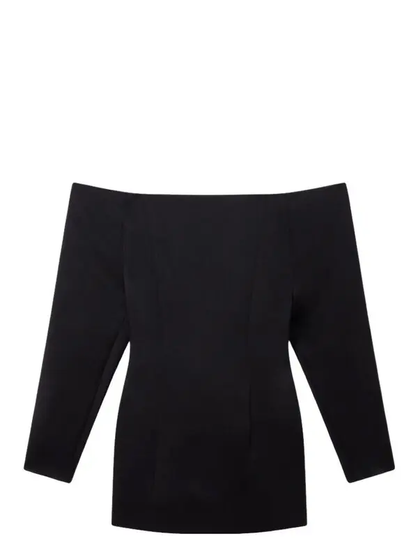 Stella McCartney Off-shoulder Long-sleeve Mini Dress - Black