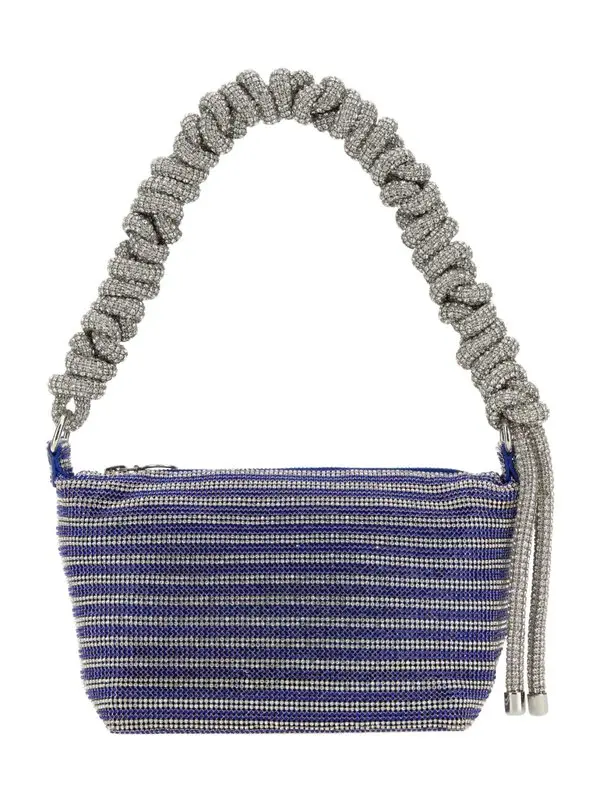 Kara Embellished Mesh Phone Cord Zipped Shoulder Bag - Multicolor