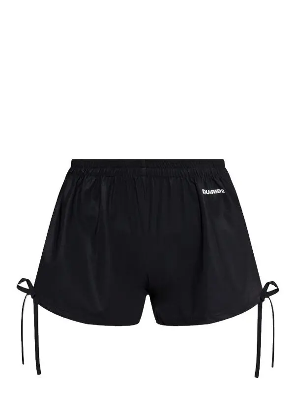 Dsquared2 Elastic Waist Shorts With Side Straps - Black