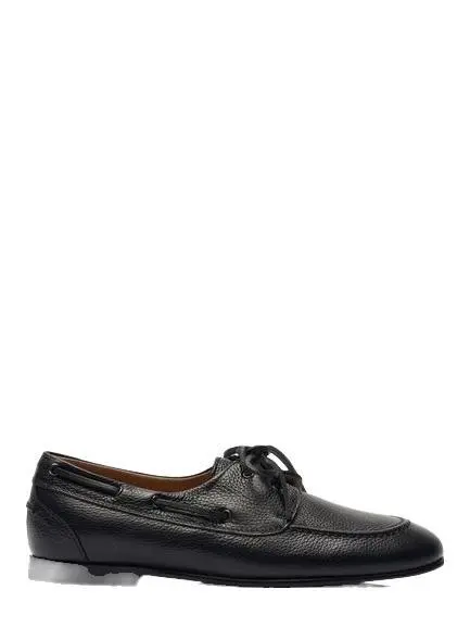 SCAROSSO Ginevra Lace-up Loafers - Black