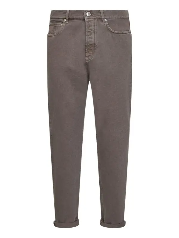 Brunello Cucinelli Garment-dyed Iconic Fit Five-pocket Trousers - Black