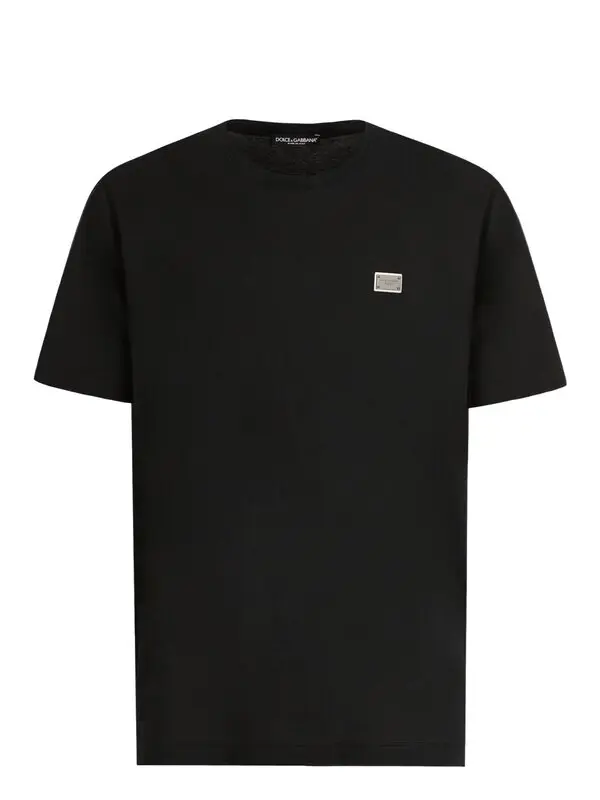 Dolce & Gabbana Dolce Gabbana Logo Tag Crewneck T-shirt - Black