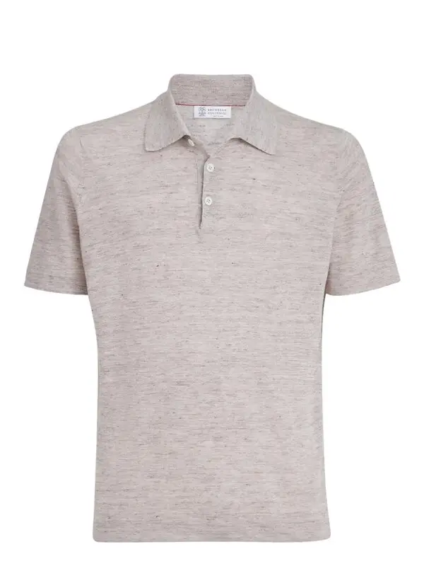 Brunello Cucinelli Short Sleeved Knitted Polo Shirt - Grey
