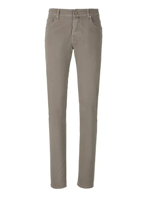 Jacob Cohen Jeans With Embroidered Logo - Stone Gray