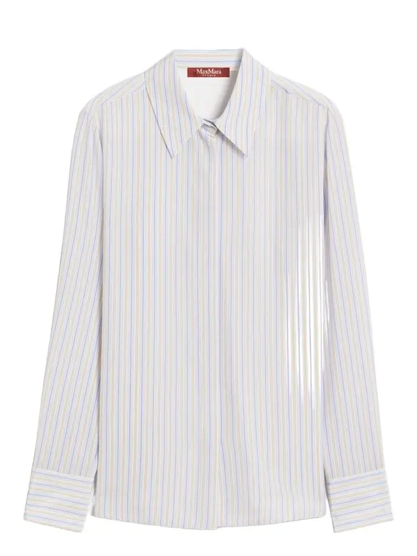 Max Mara Striped Long-sleeve Shirt - Light Blue