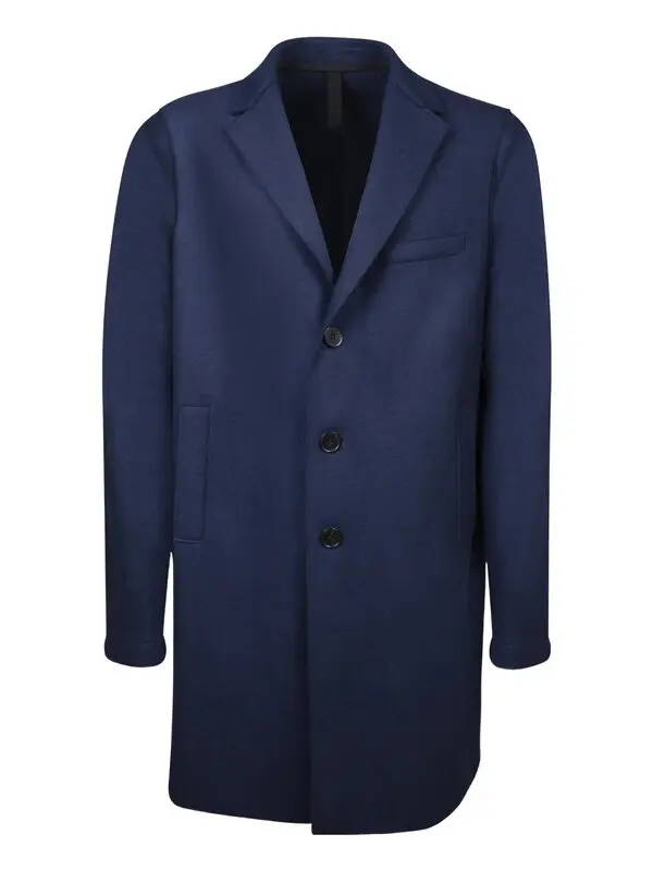 Harris Wharf London Single-breasted Buttoned Coat - Blue