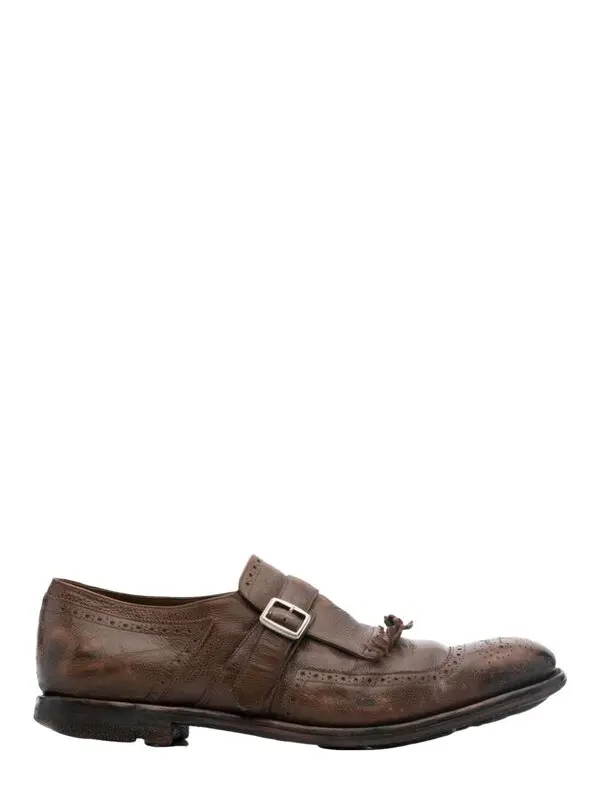 Church's Round Toe Monk Strap Shoes - Brown
