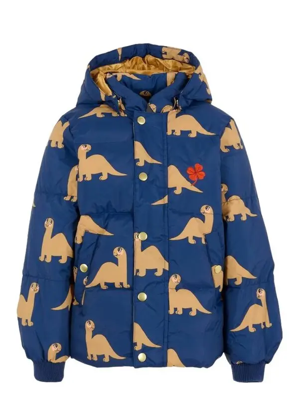 MINI RODINI Long-sleeved Printed Hooded Jacket - Blue
