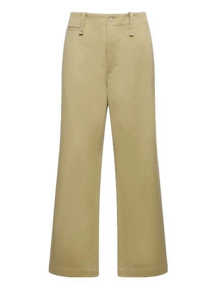 Burberry Cotton Straight Casual Trousers - Nude