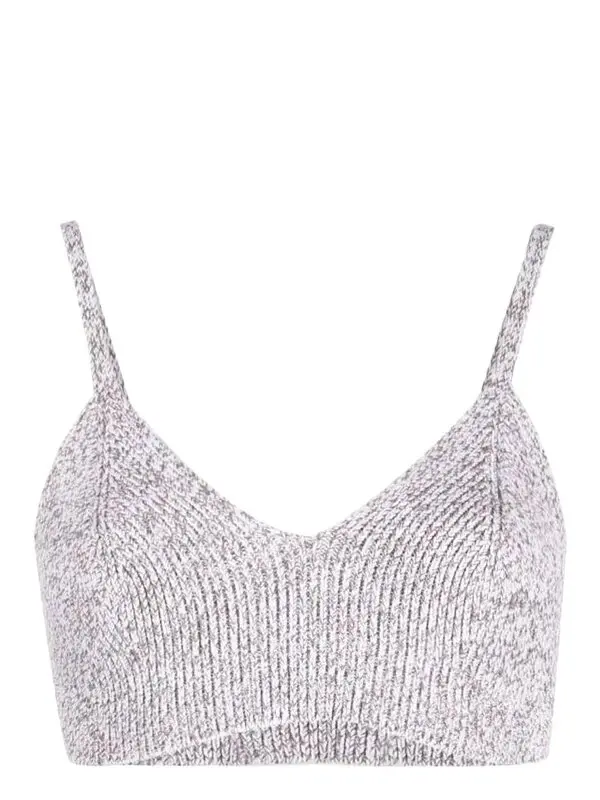 Off-White Languid Knitted Cropped Top - White