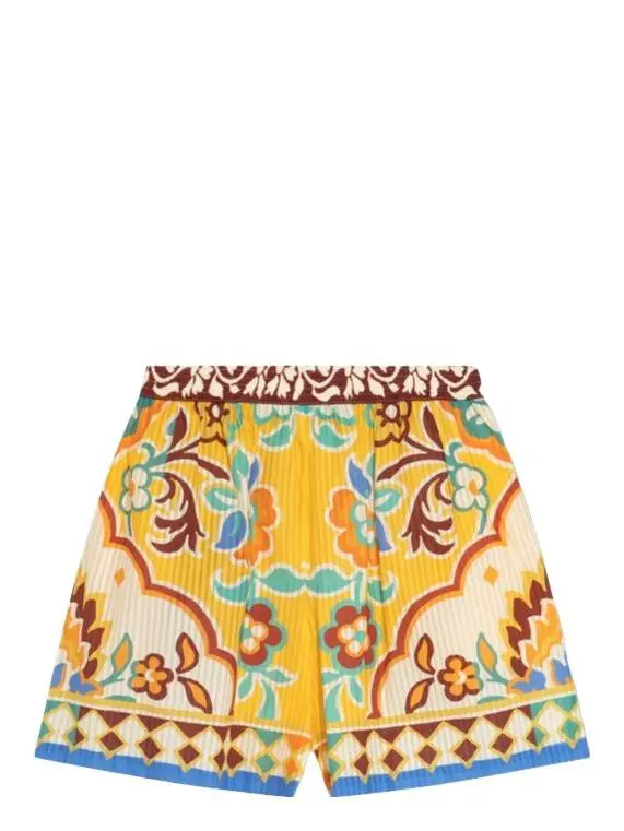 Etro Paisley Patterned Elasticated Waist Shorts - Yellow